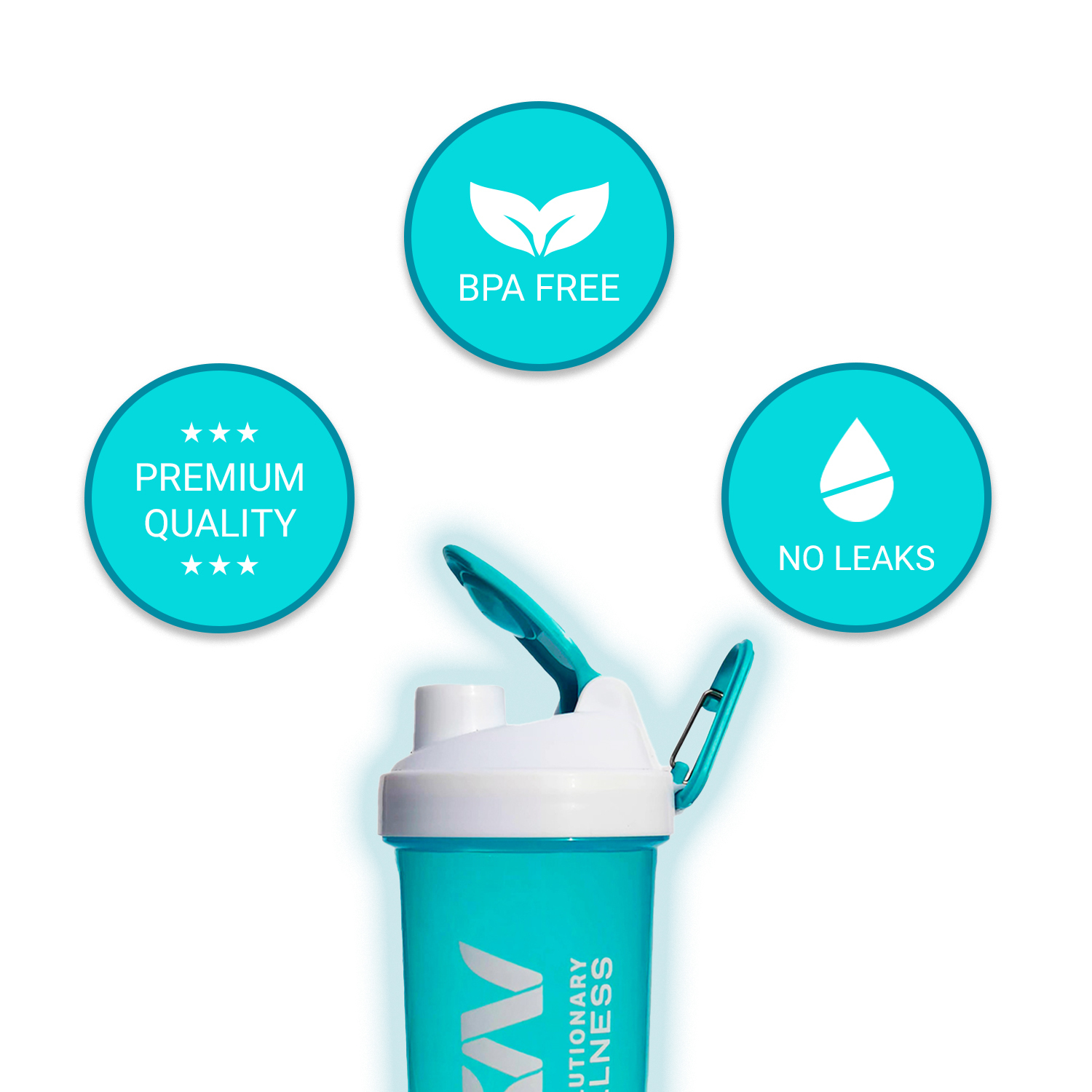 Blue Colour Protein Shaker Bottle With Storage Compartment